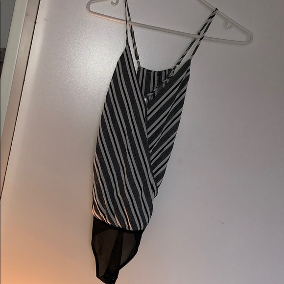 Other | Black And White Striped Body Suit | Poshmark